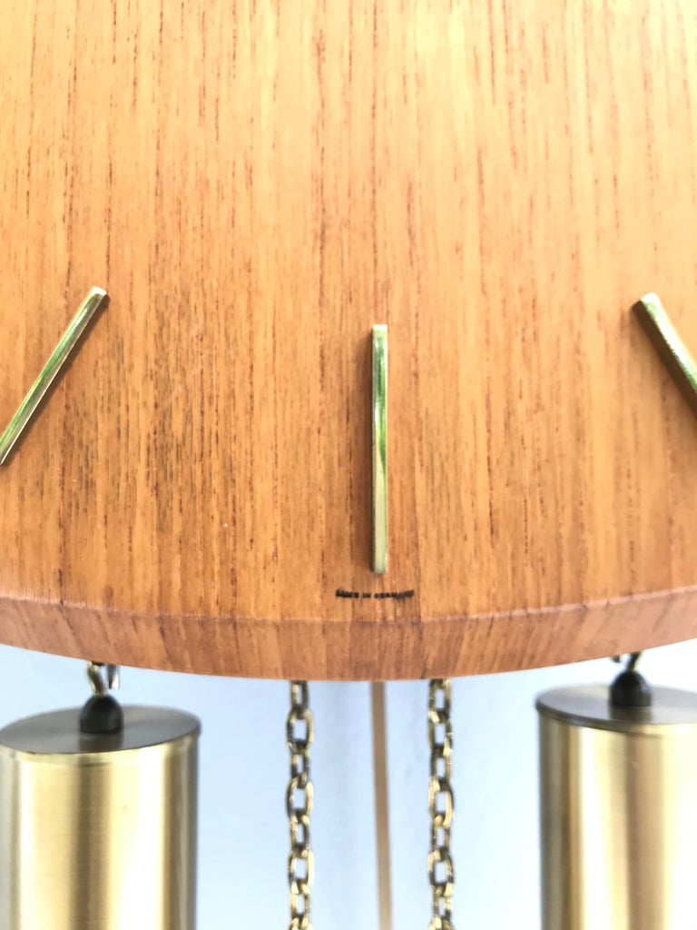 Vintage Junghans Pendulum Wall Clock in Form Pressed Teak Veneer from ...