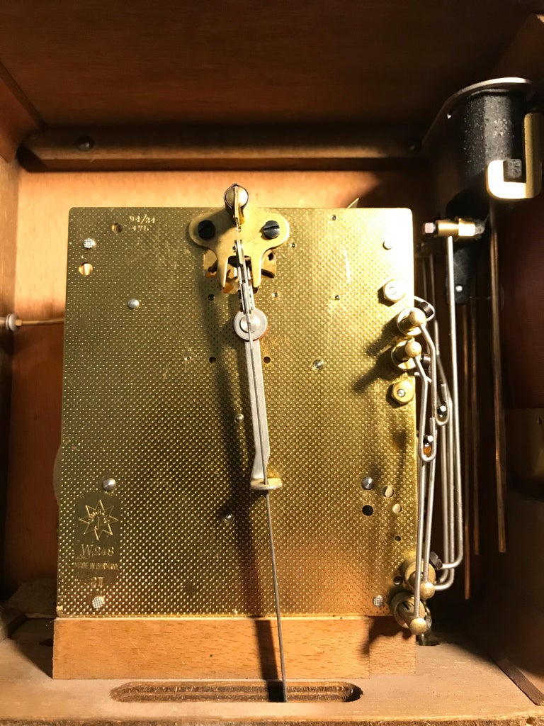 Vintage Junghans Pendulum Wall Clock in Form Pressed Teak Veneer from ...