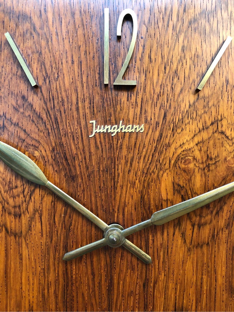 Vintage Junghans Pendulum Wall Clock in Hardwood Veneer from the 1960s ...
