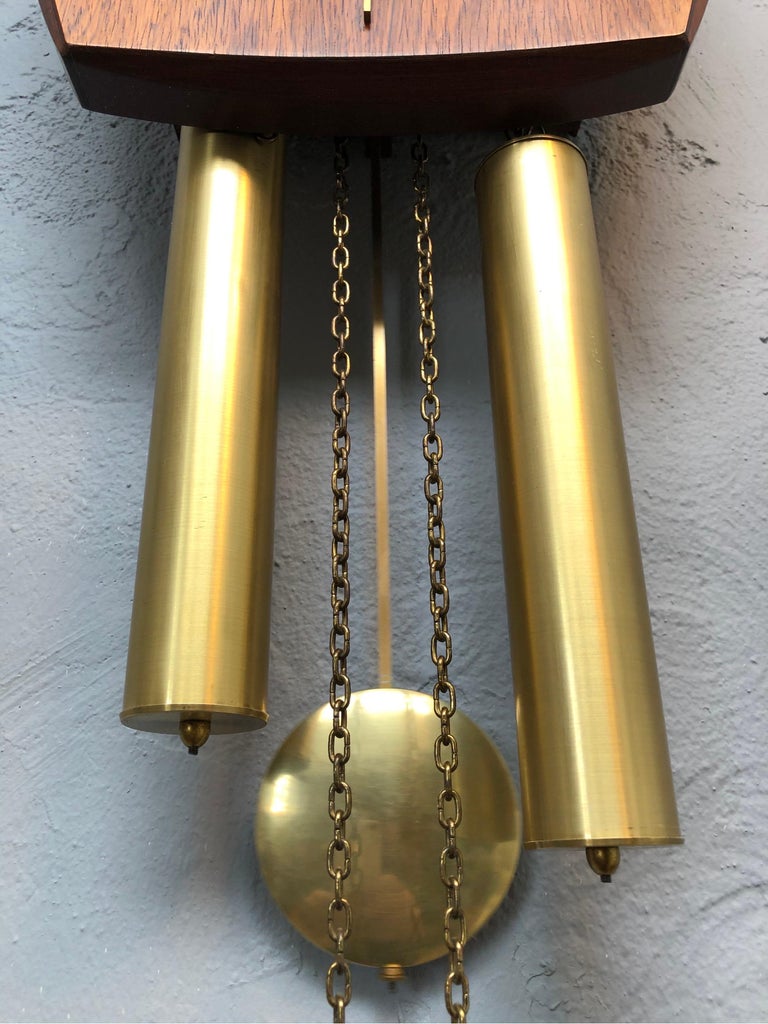 Vintage Junghans Pendulum Wall Clock in Hardwood Veneer from the 1960s ...