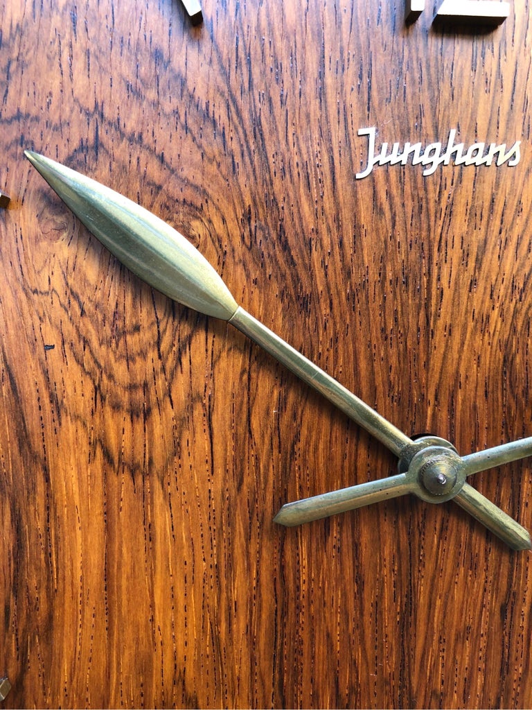 Vintage Junghans Pendulum Wall Clock in Hardwood Veneer from the 1960s ...
