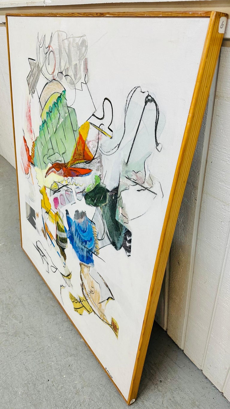 Vintage Kandinsky Style Abstract Painting Signed E. Miller For Sale at ...