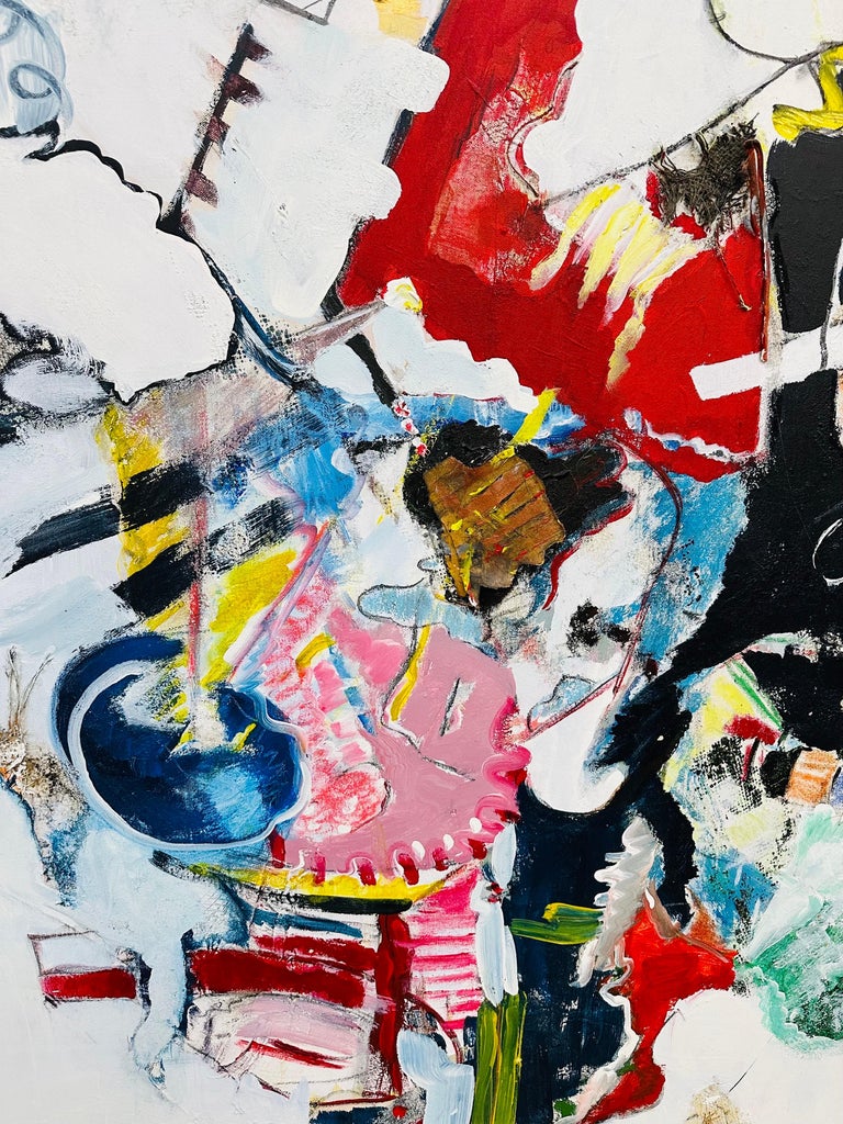 Vintage Kandinsky Style Abstract Painting Signed E. Miller For Sale at ...