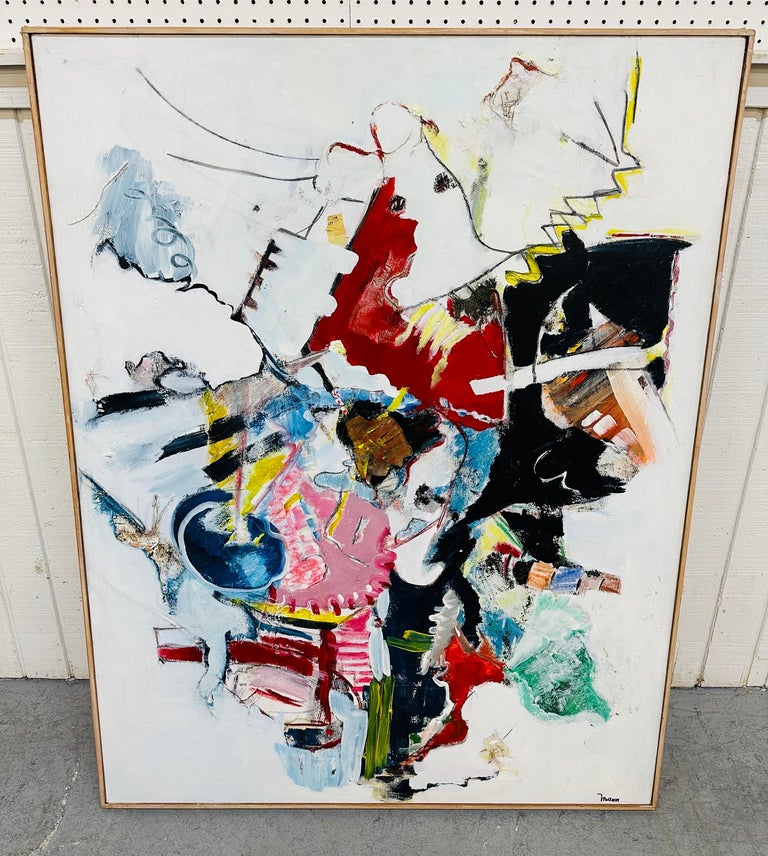 Vintage Kandinsky Style Abstract Painting Signed E. Miller For Sale at ...