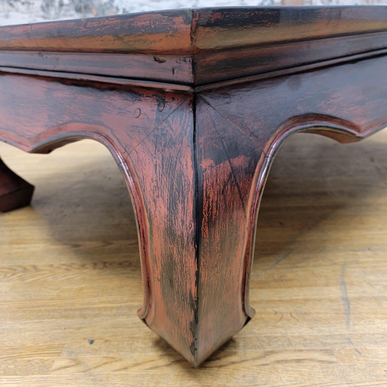 Vintage Kang Style Chinese Teakwood Red Lacquer Coffee Table For Sale ...