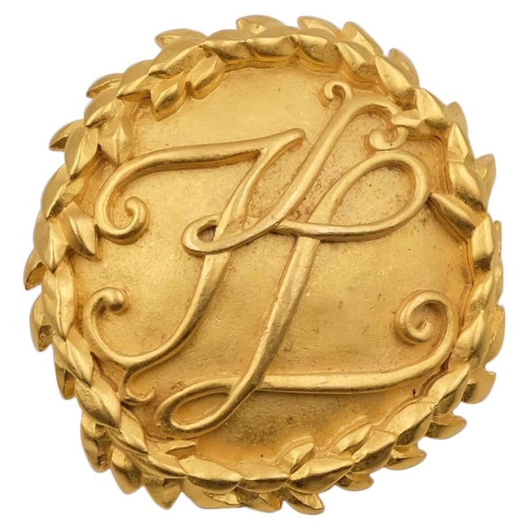 Vintage Karl Lagerfeld Pin Brooch KL Signed 1980's at 1stDibs