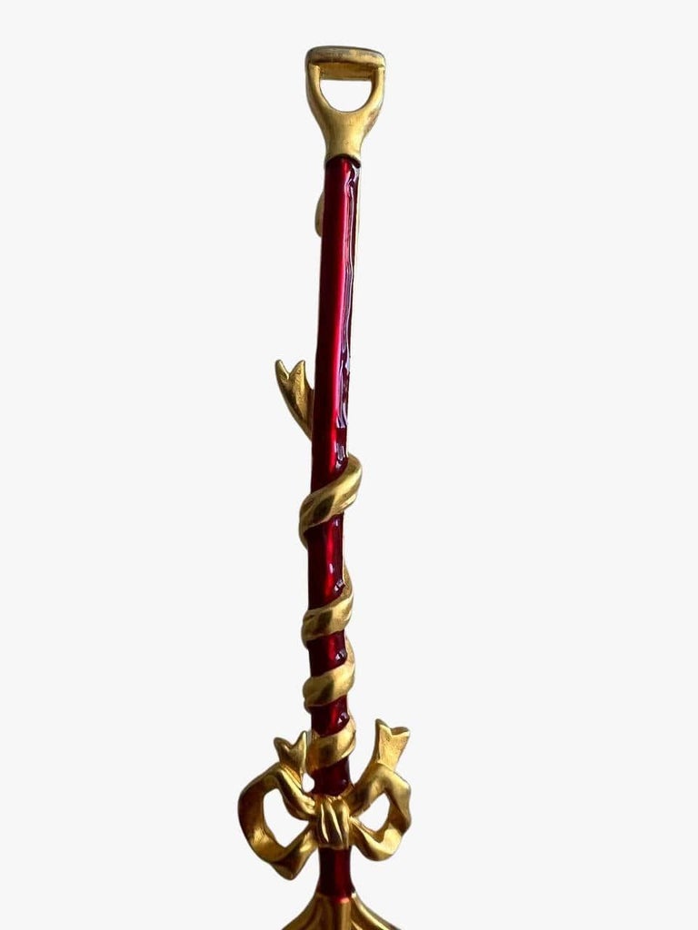 Vintage Karl Lagerfeld Red Enamel Gold Plated Shovel Pin Brooch, 1990s ...