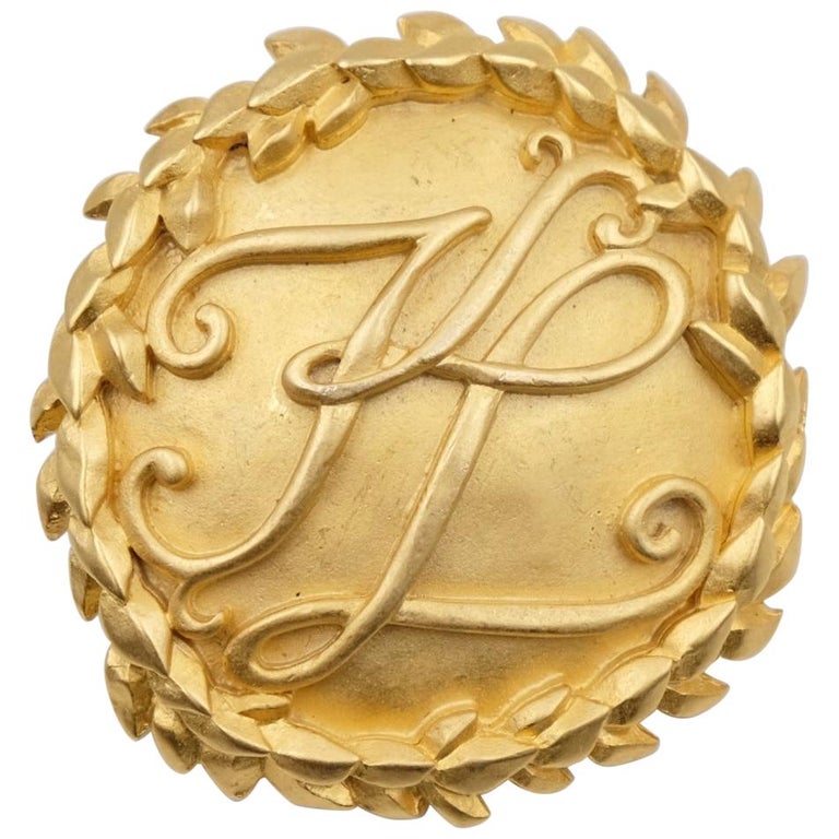 Vintage Karl Lagerfeld Round Pin 1990s at 1stDibs