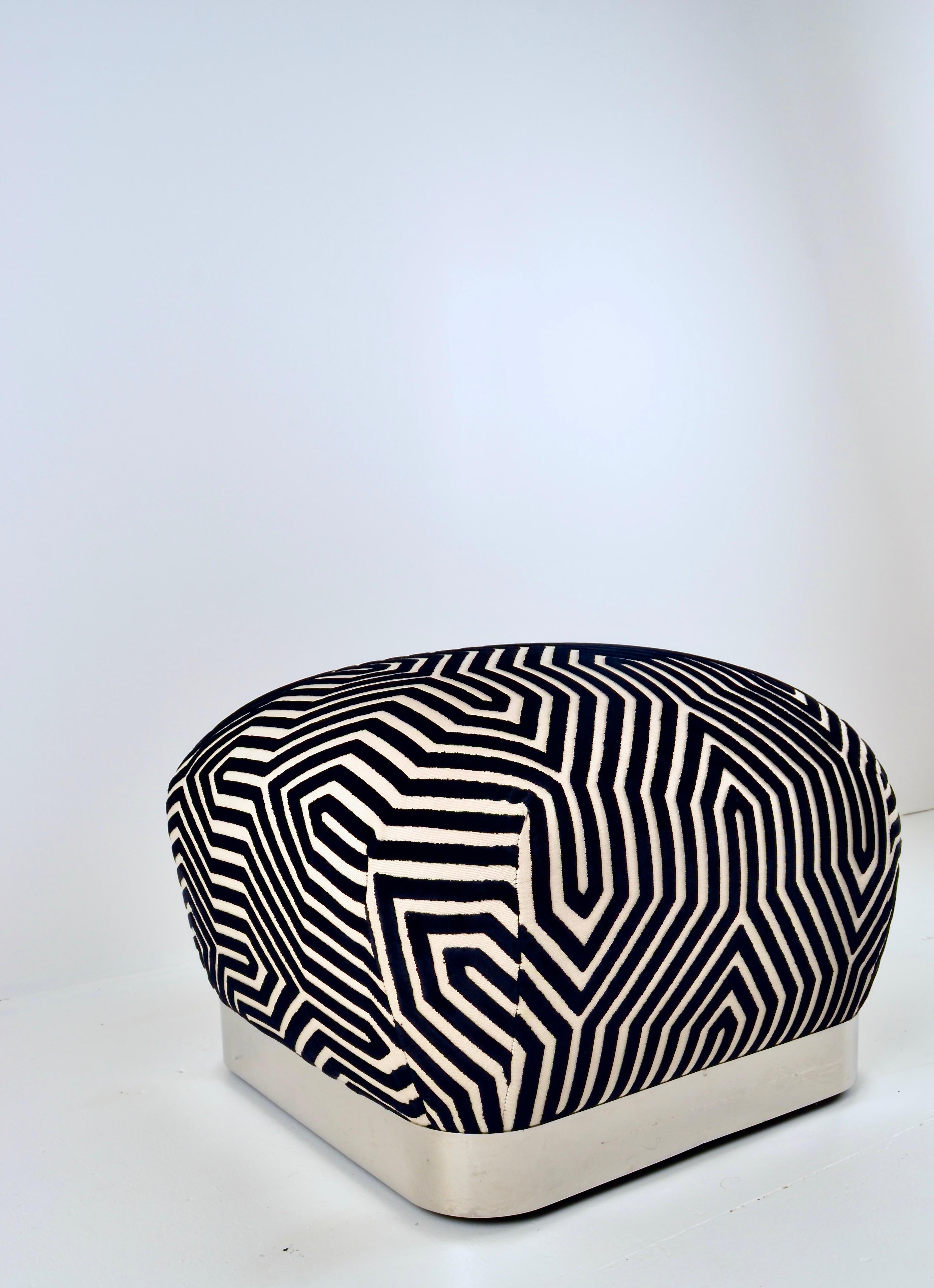 Vintage Karl Springer Pouf in Schumacher Vandebuilt Velvet For Sale at ...