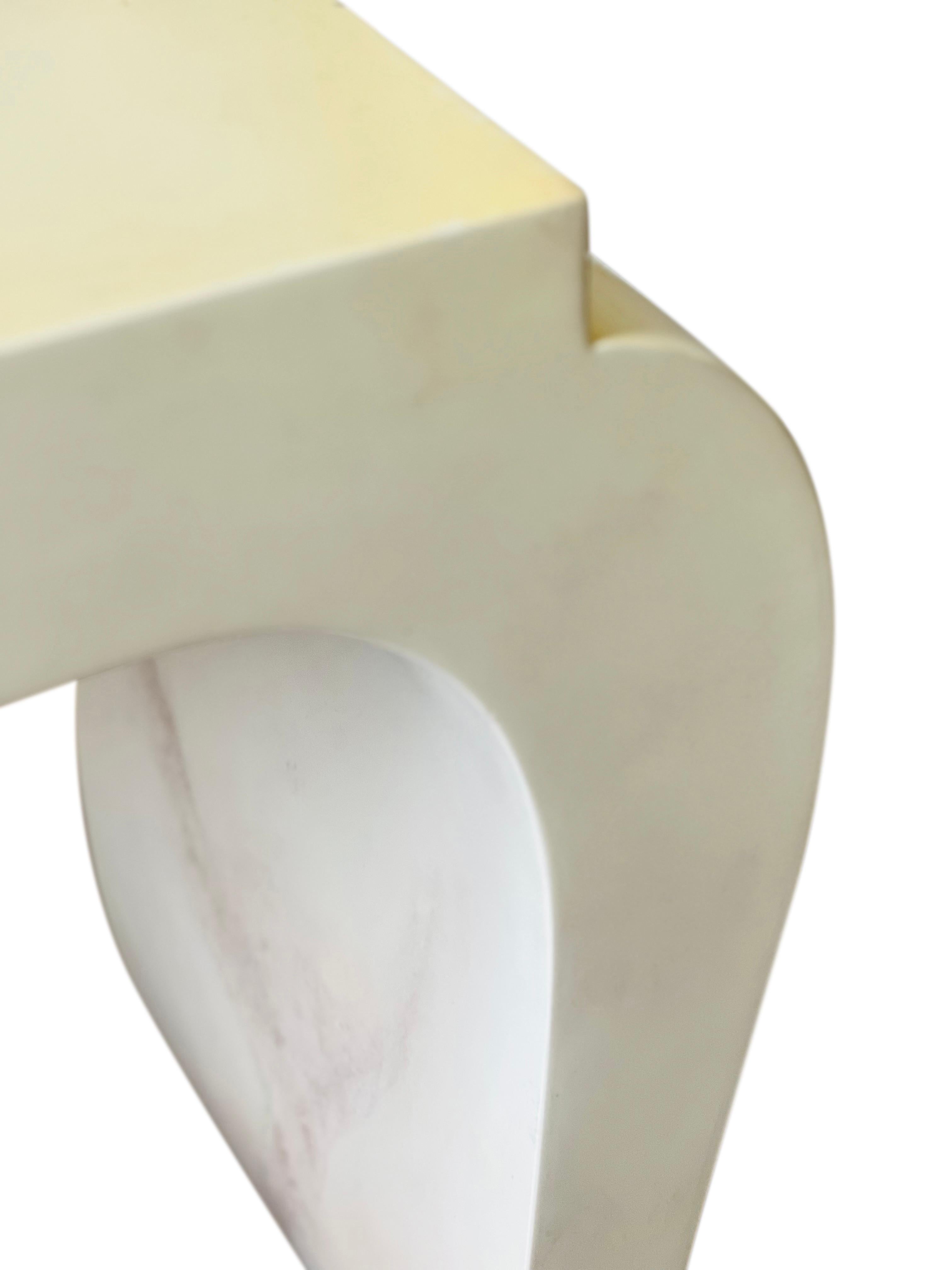 Karl Springer Style Faux Marble Console For Sale at 1stDibs