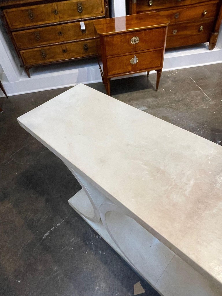 Vintage Karl Springer Style Sculpture Console at 1stDibs