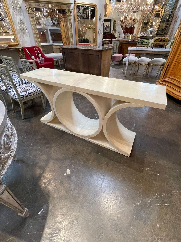 Vintage Karl Springer Style Sculpture Console at 1stDibs