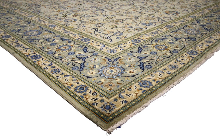 Vintage Kashan Light Blue Persian Rug with Traditional Style at 1stDibs ...