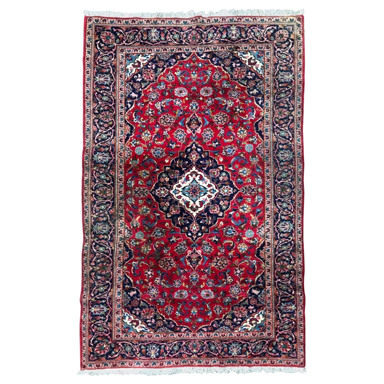 Vintage Kashan Rug For Sale at 1stDibs