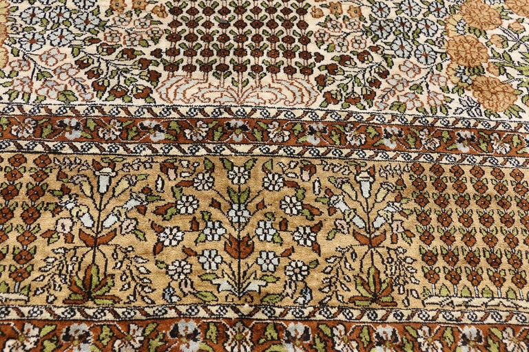 Vintage Kashmir Rug with Millefleurs and English Country Style For Sale ...