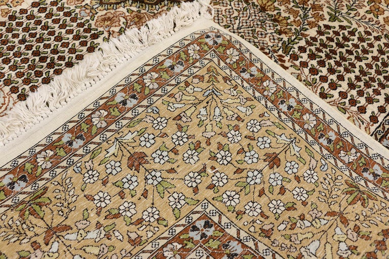 Vintage Kashmir Rug with Millefleurs and English Country Style For Sale ...