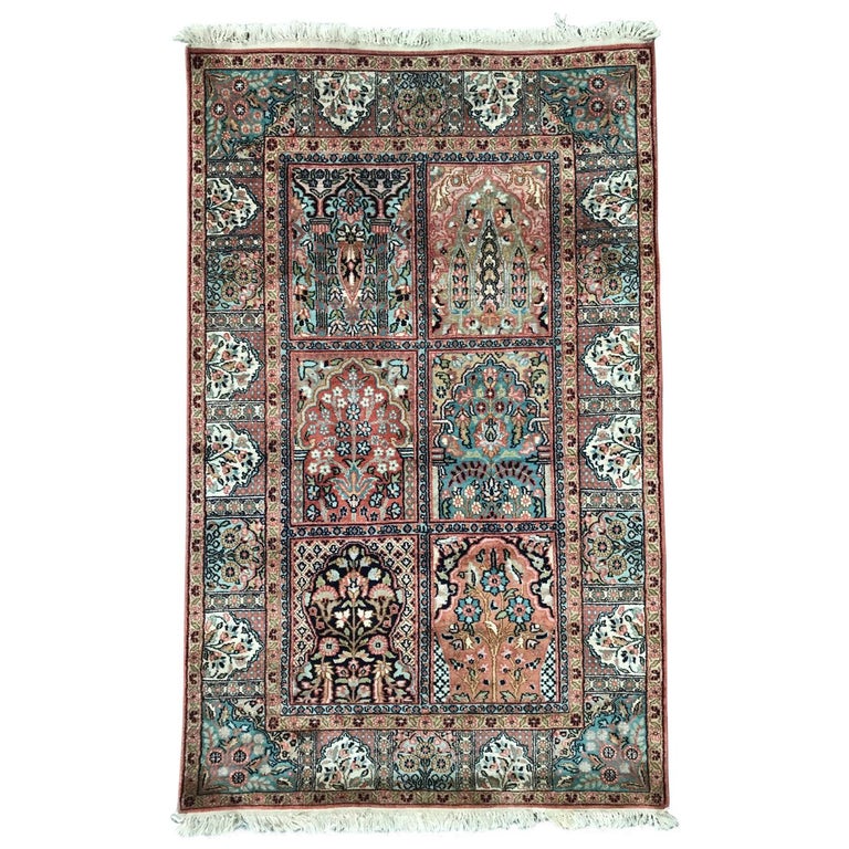 Vintage Kashmir Silk Rug at 1stDibs | vintage silk rugs, kashmir rug ...