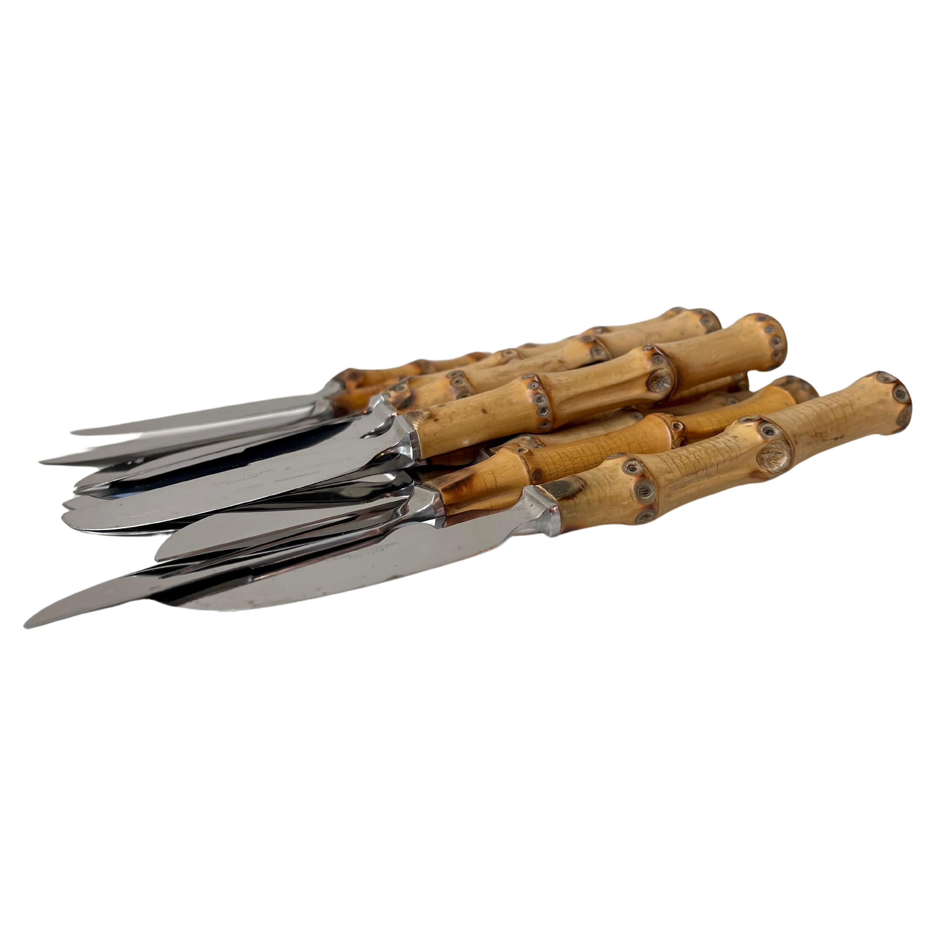 Vintage Kay Bojesen Bamboo Knives for USC Copenhagen, 1950s, Set of 12 ...