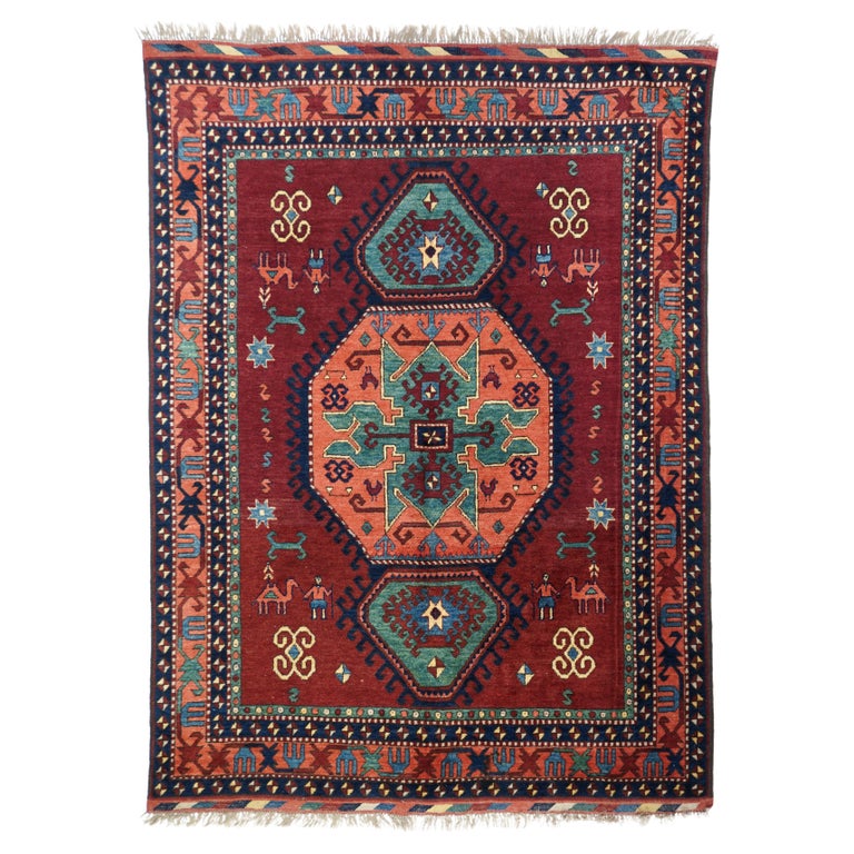 Vintage Kazak Design Rug For Sale at 1stDibs