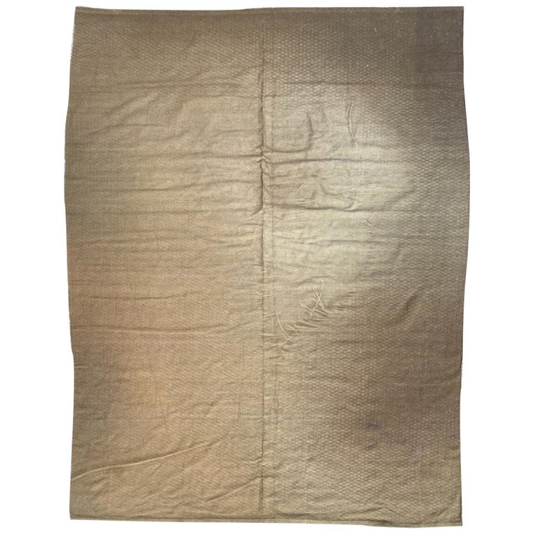 Vintage Khaki Color Modern Indian Flat Rug For Sale at 1stDibs