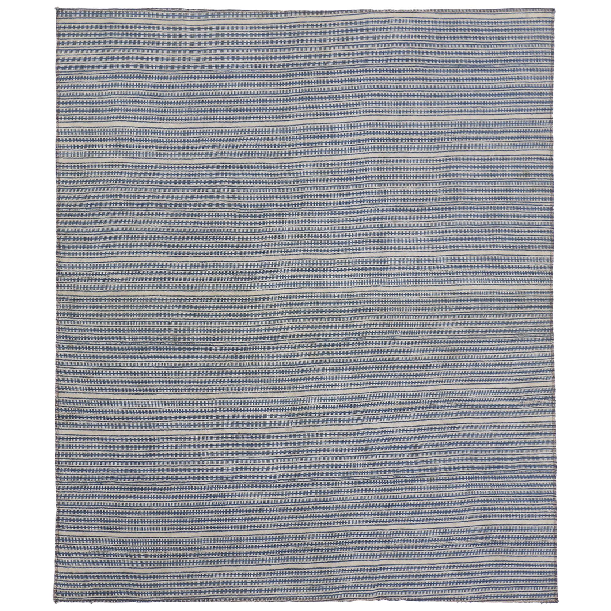 Vintage Kilim Rug with Coastal Cottage French Country Style For Sale at ...