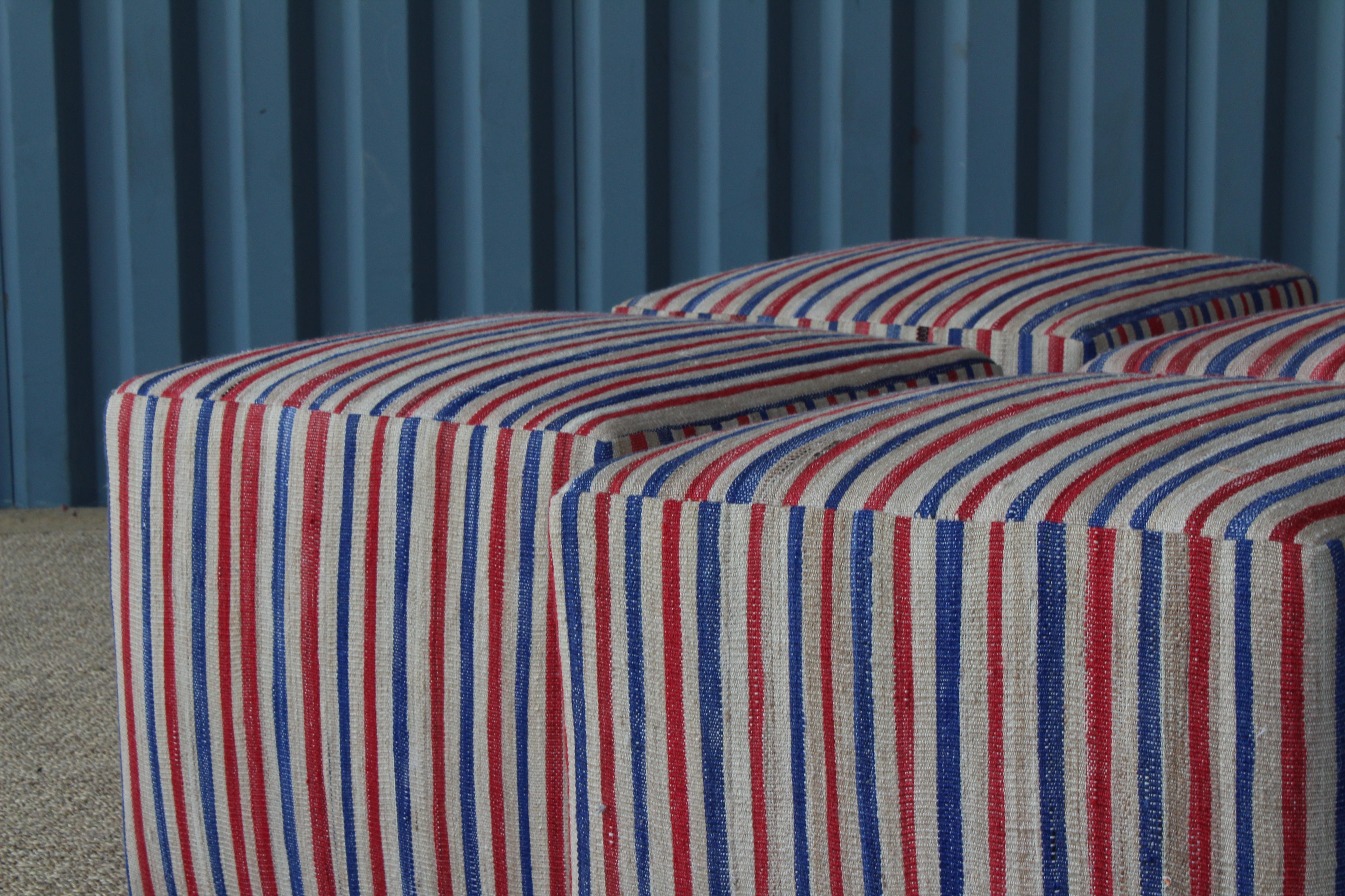 Vintage Kilim Upholstered Stools at 1stDibs