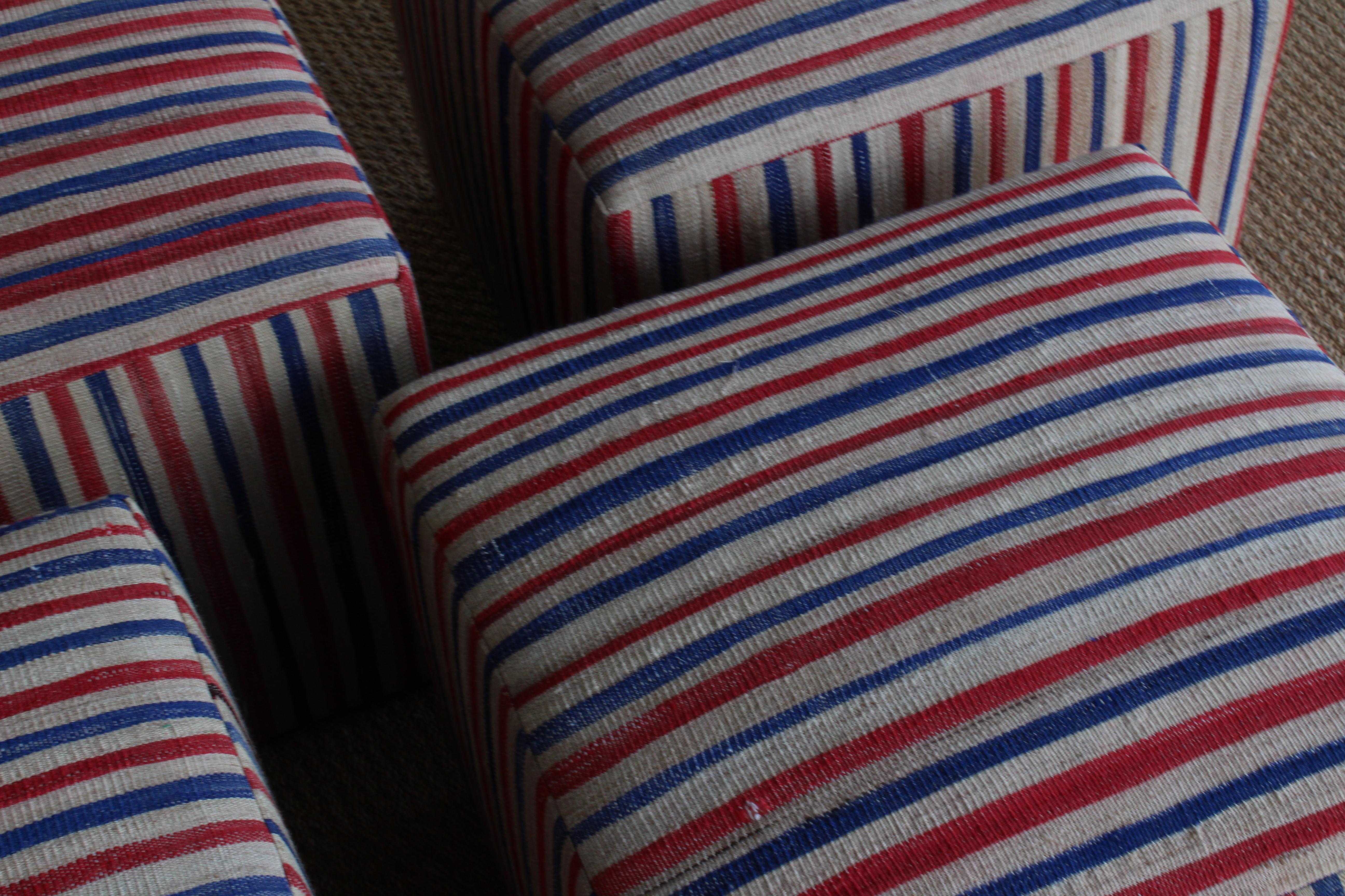 Vintage Kilim Upholstered Stools at 1stDibs