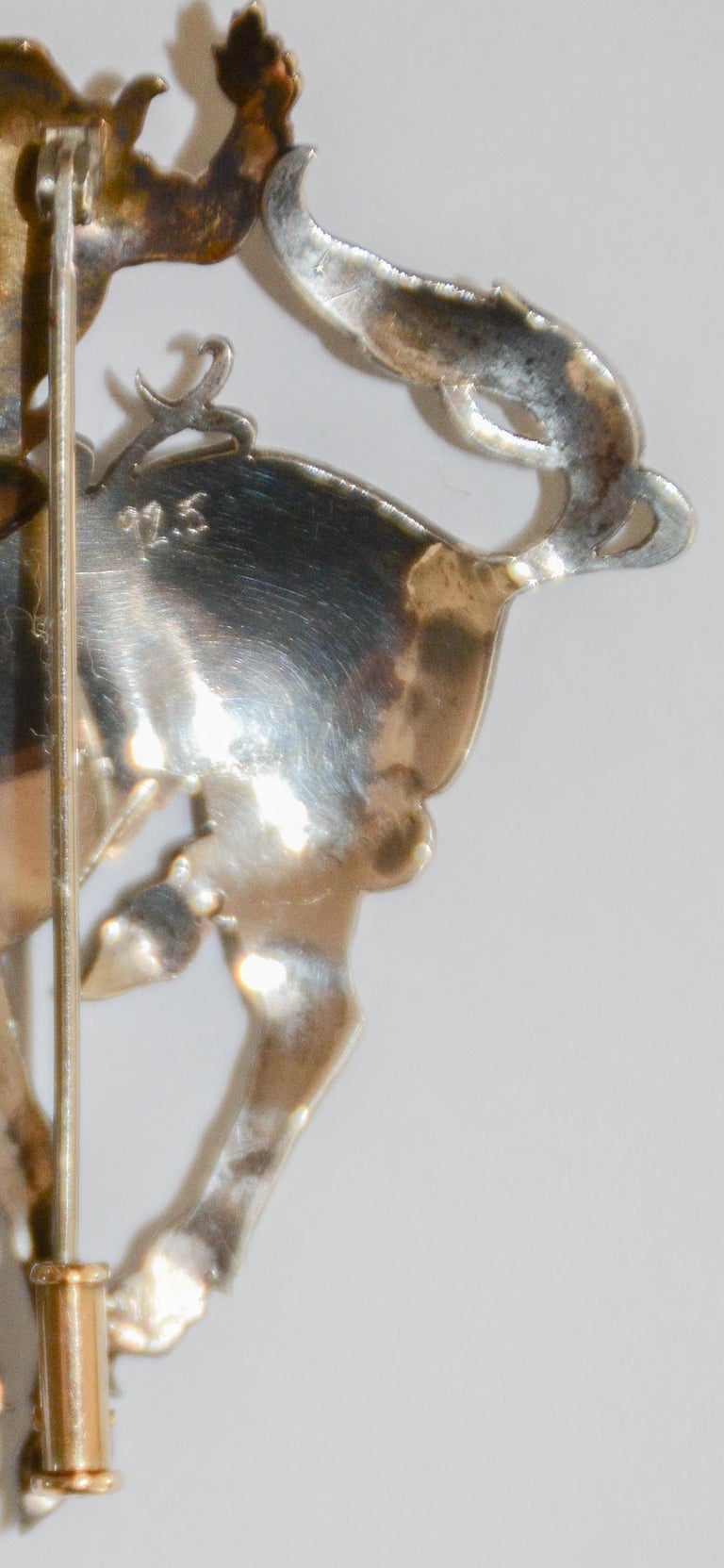 Vintage Kit Carson Hand-Engraved "Let 'er Buck" Sterling Silver Pin For ...