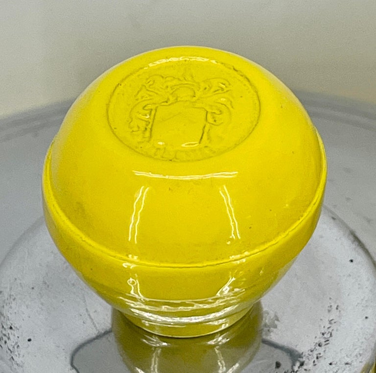 Vintage Kitchen or Bathroom Canister Jars Set, Bright Yellow Powder ...