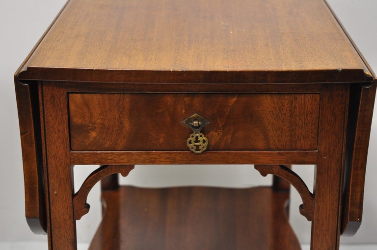 Vintage Kittinger Buffalo Mahogany Chippendale Drop Leaf Side Lamp End ...