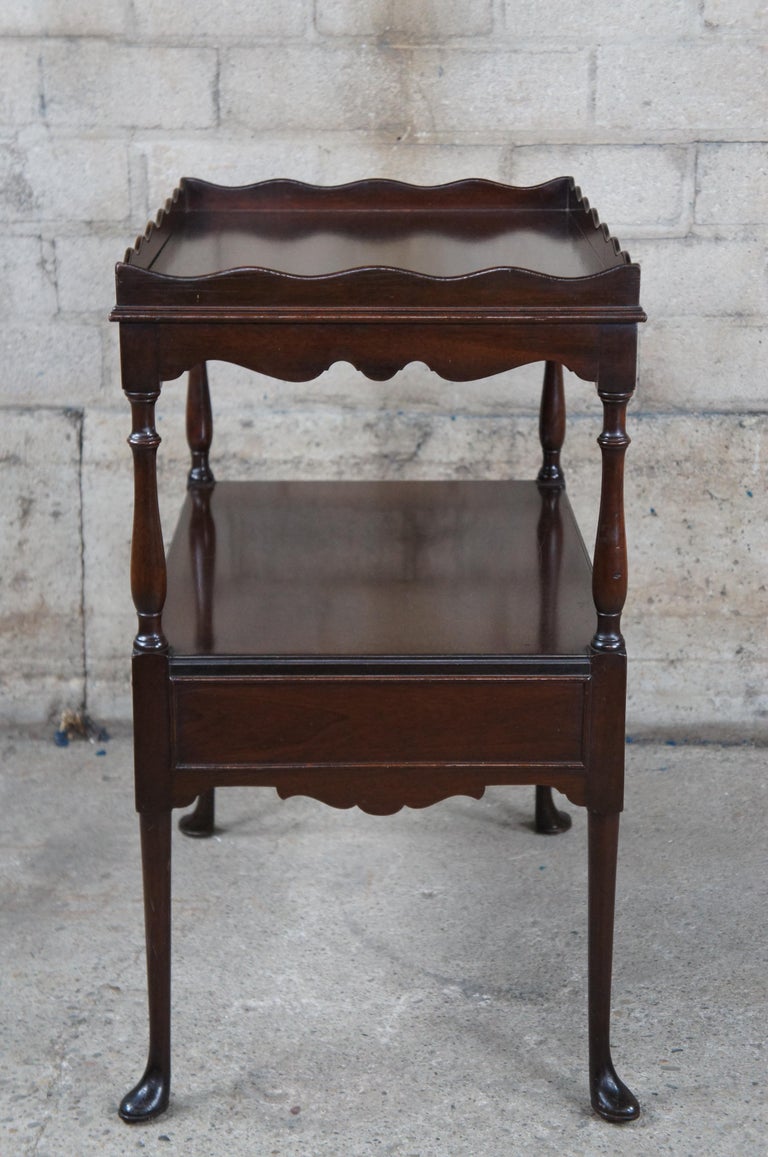 Vintage Kittinger Queen Anne Newport Mahogany 2 Tier Tea Table Server ...