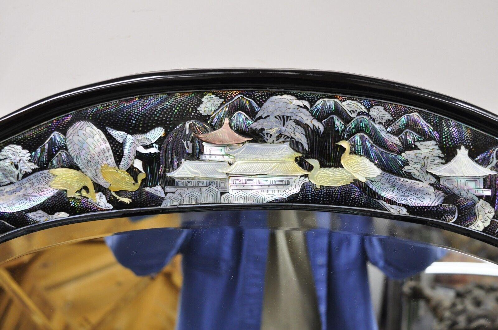 Vintage Korean Mother of Pearl Oriental Lacquer Low Vanity Table with ...