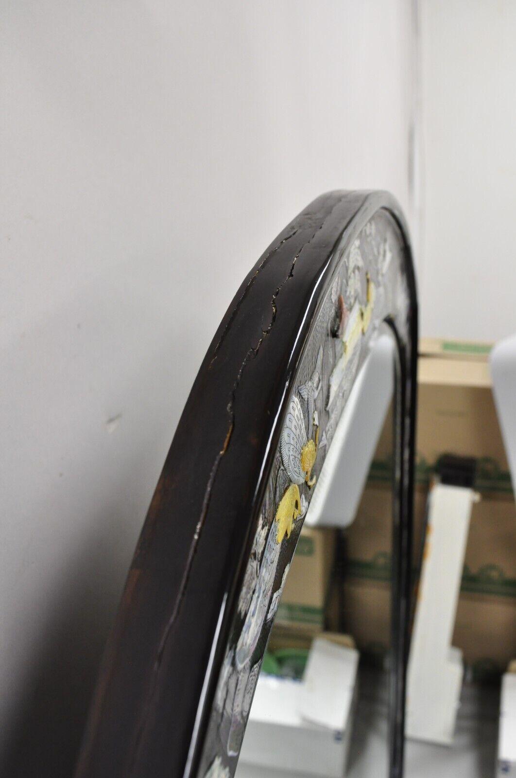 Vintage Korean Mother of Pearl Oriental Lacquer Low Vanity Table with ...