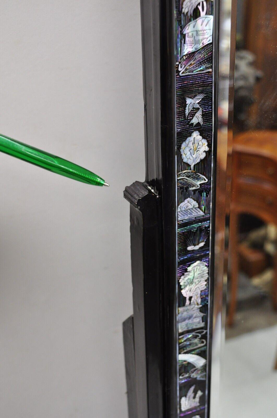 Vintage Korean Mother of Pearl Oriental Lacquer Low Vanity Table with ...