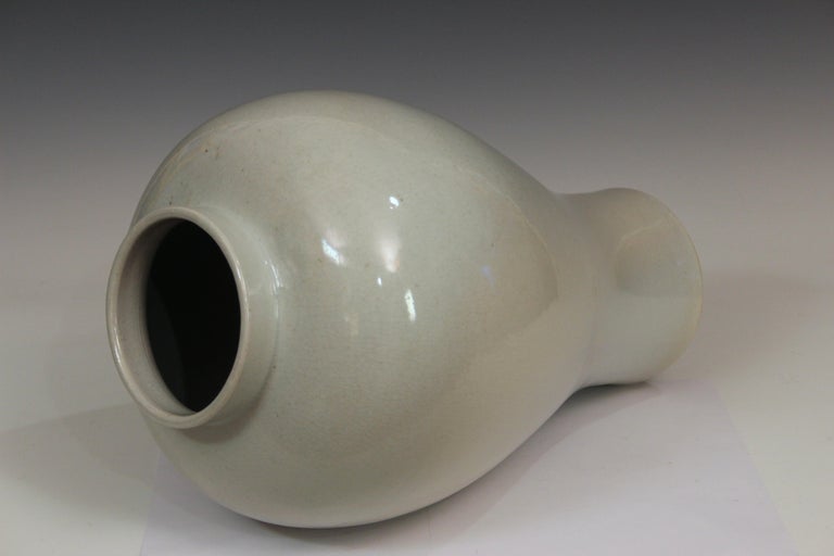 Vintage Korean Porcelain Moon Jar Crackle Glaze Vase Ikebana Zen Large ...