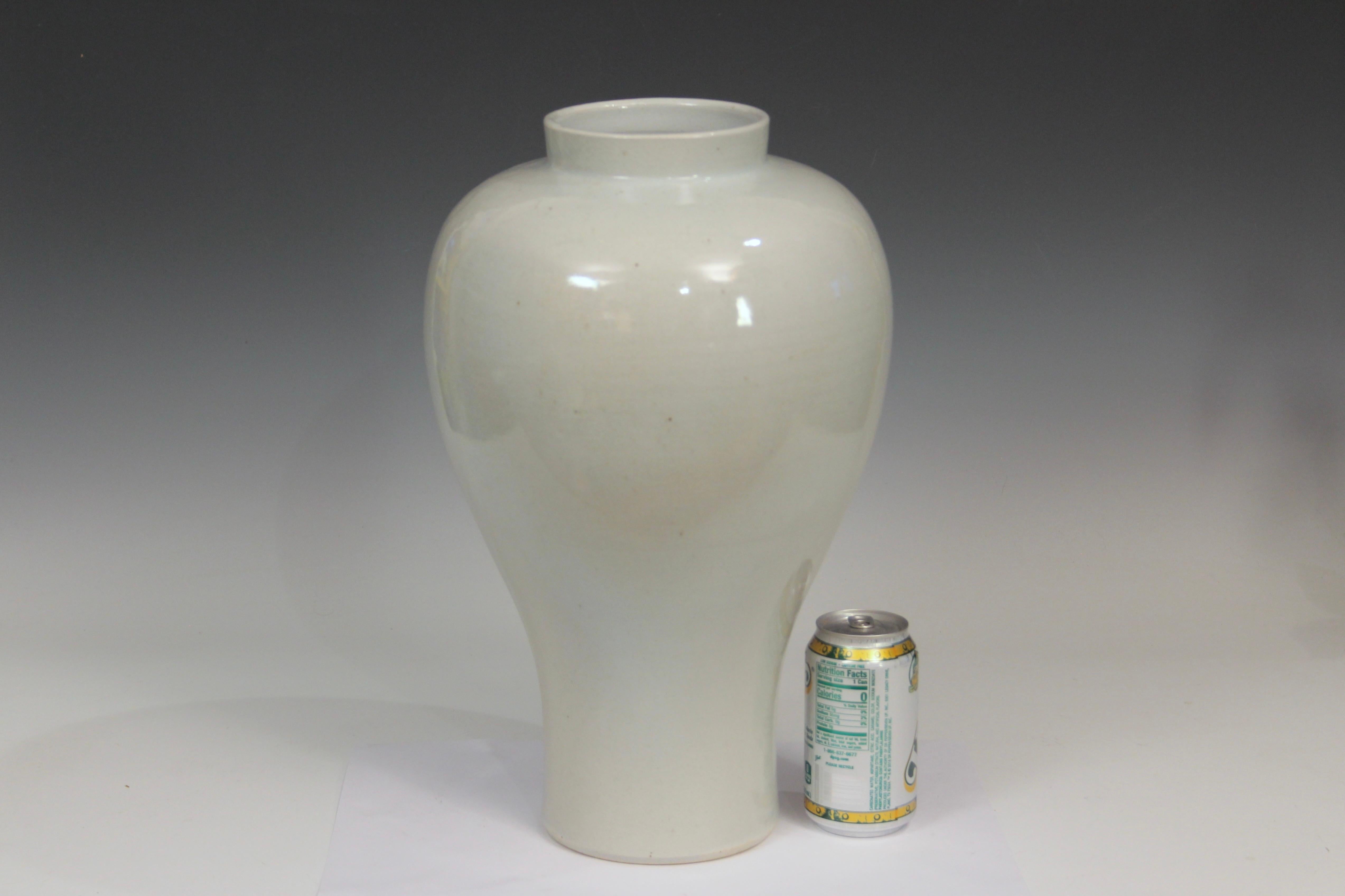 Vintage Korean Porcelain Moon Jar Crackle Glaze Vase Ikebana Zen Large ...