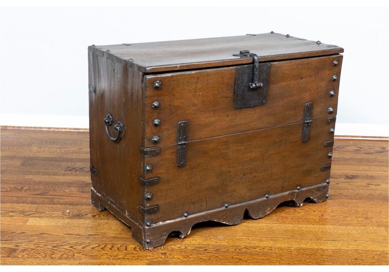 Vintage Korean Storage Chest with Handwrought Metal Hardware For Sale ...