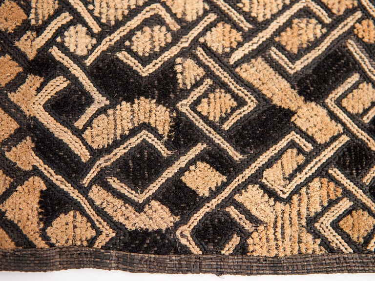 Vintage Kuba Raffia Textile Panel, Central Africa, Mid-20th Century at ...