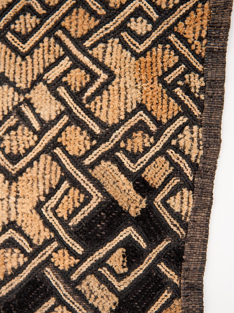 Vintage Kuba Raffia Textile Panel, Central Africa, Mid-20th Century at ...