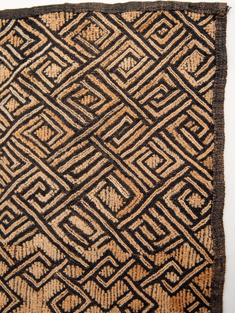 Vintage Kuba Raffia Textile Panel, Central Africa, Mid-20th Century at ...