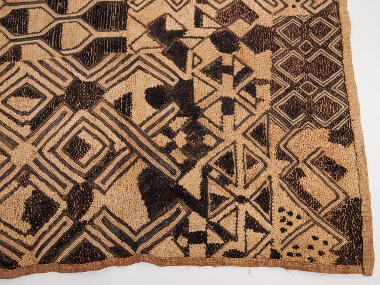 Vintage Kuba Raffia Textile Panel, Central Africa, Mid-20th Century at ...