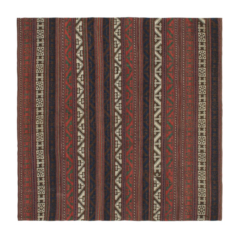 Vintage Kurdish Persian Kilim in Stripes and Geometric Patterns For ...