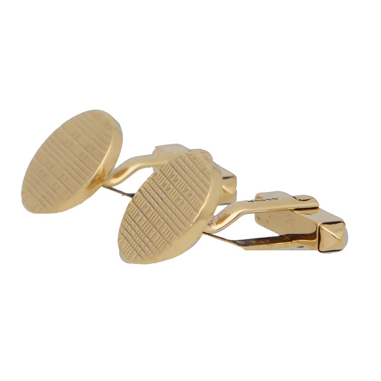 Vintage Kutchinsky Circular Swivel Cufflinks Set in 9k Yellow at 1stDibs