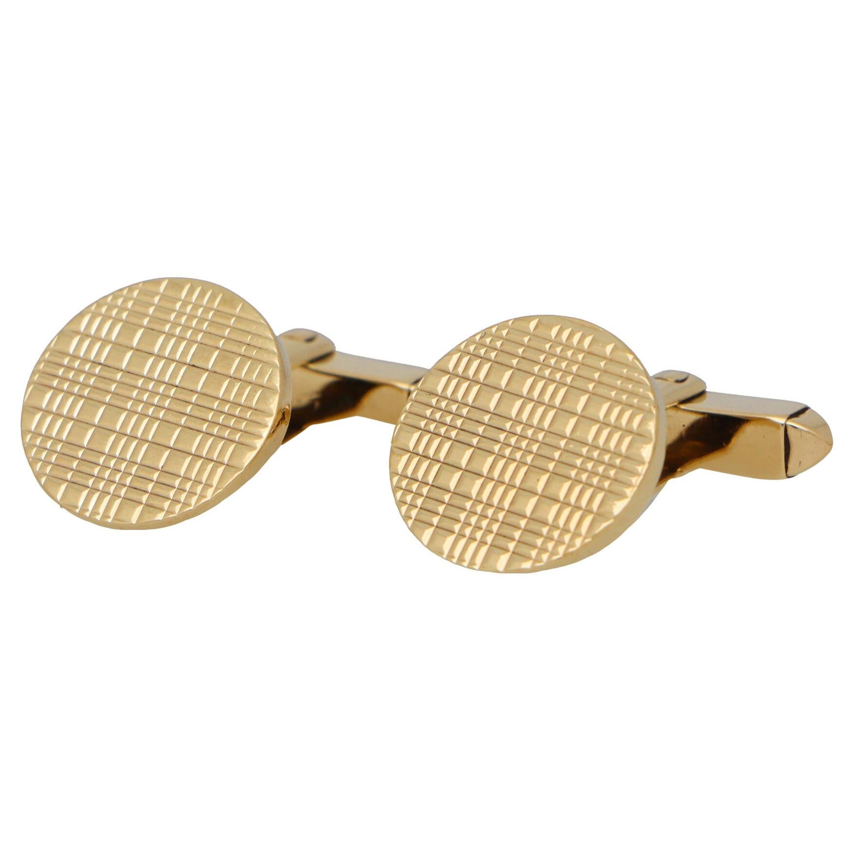 Vintage Kutchinsky Circular Swivel Cufflinks Set in 9k Yellow at 1stDibs