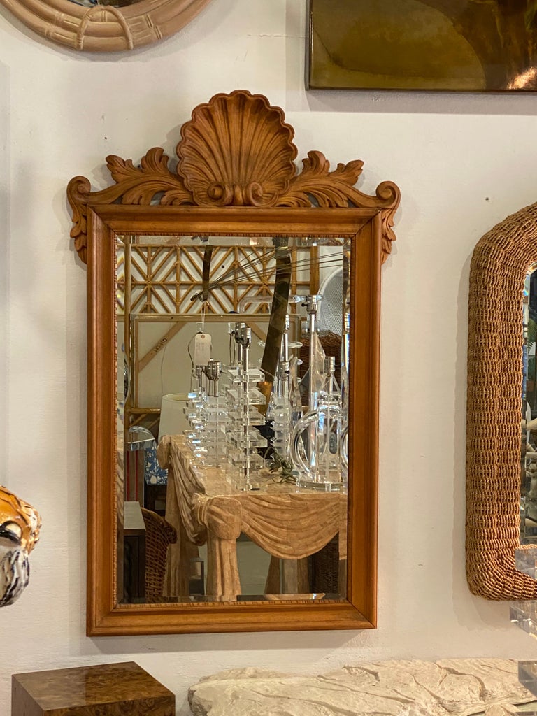 Vintage La Barge Made in Italy Wood Carved Seashell Shell Wall Mirror ...