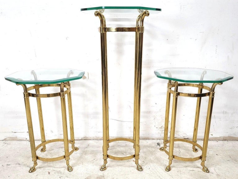 Vintage Labarge Brass Hoof Footed Side Tables, 3 Piece Set For Sale at ...