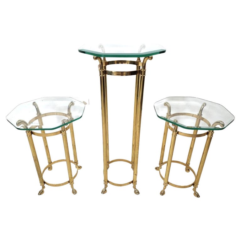 Vintage Labarge Brass Hoof Footed Side Tables, 3 Piece Set For Sale at ...