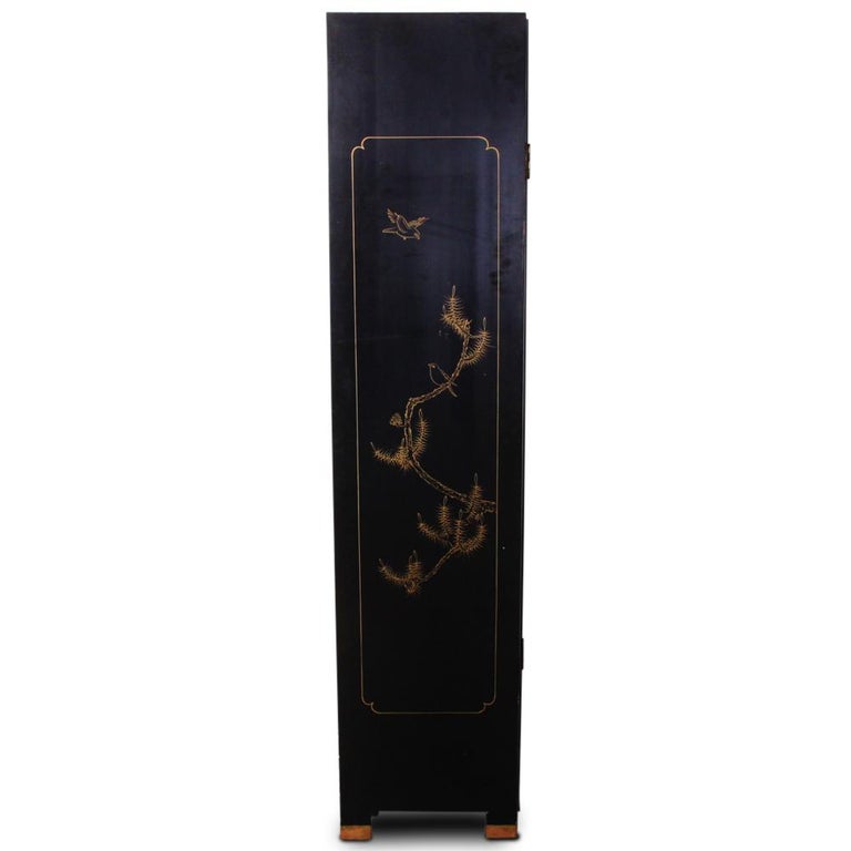 Vintage Lacquer and Carved Hardstone Screen at 1stDibs