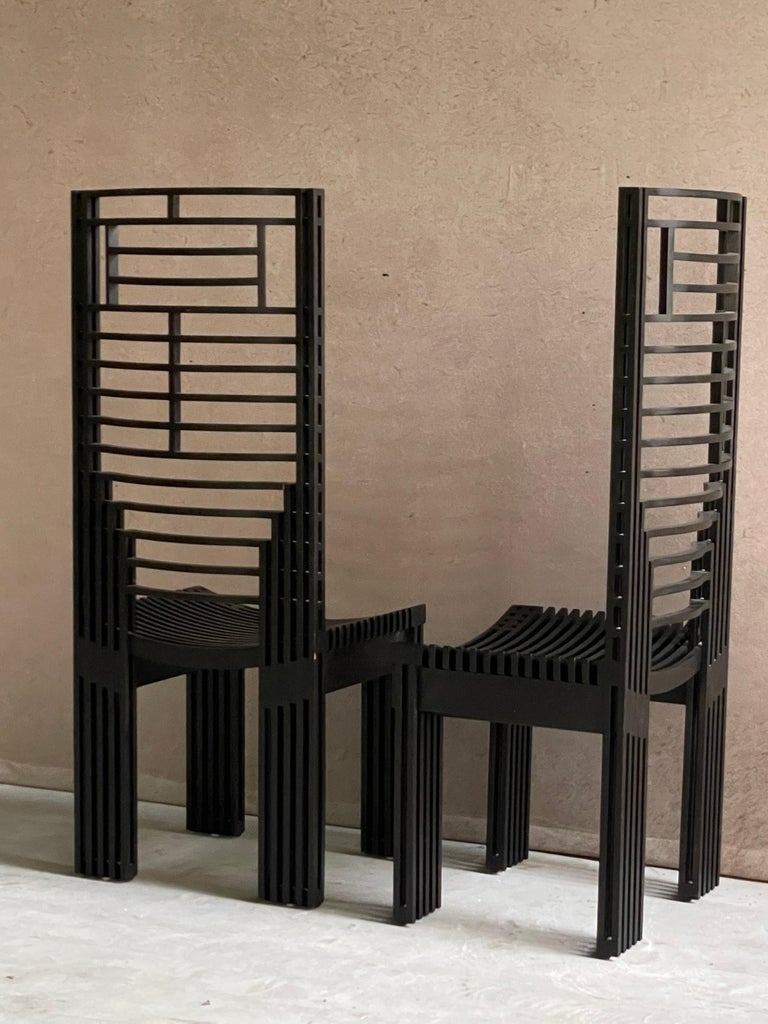 Vintage Lacquered Oak "Bermont" Chairs by Miguel Rodrigo - Pair For ...