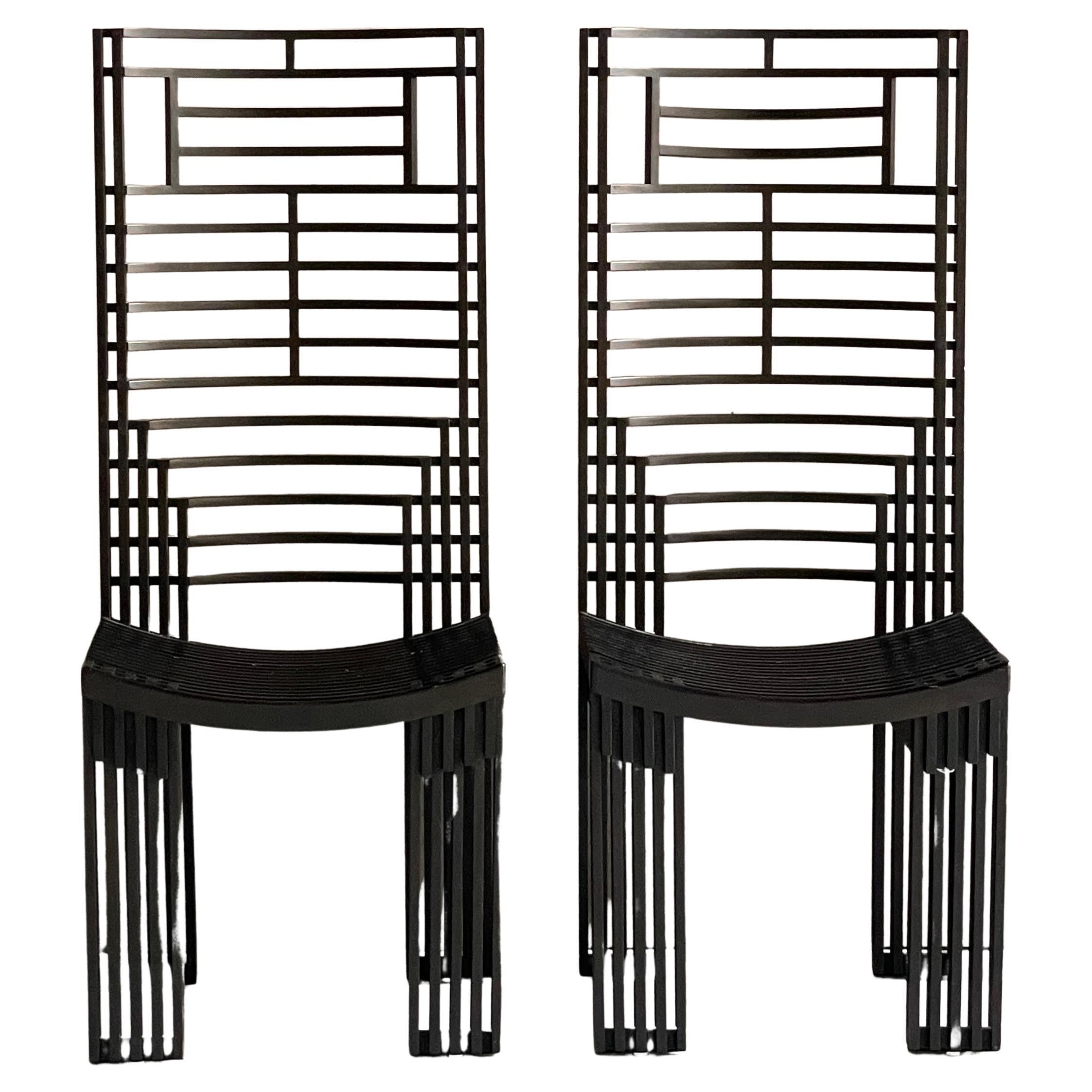 Vintage Lacquered Oak "Bermont" Chairs by Miguel Rodrigo - Pair For ...